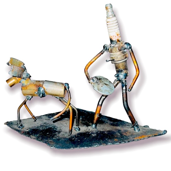 Art | Steampunk Harley Davidson Spark Plug Sculpture Industrial ...